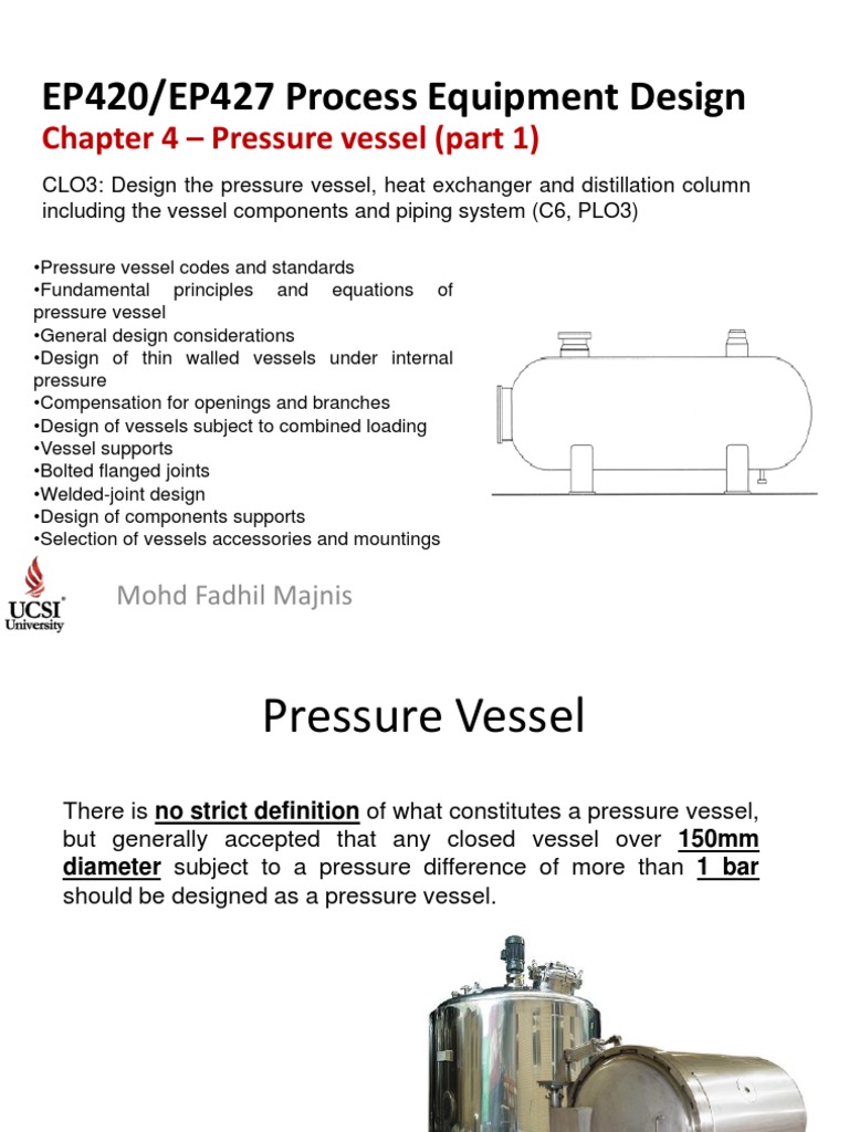 Process Equipment Design Chapter 4 - Pressure Vessel Part 1 - Revision ...