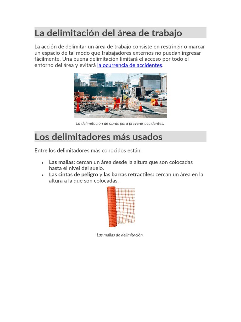 La delimitación del área de trabajo | PDF