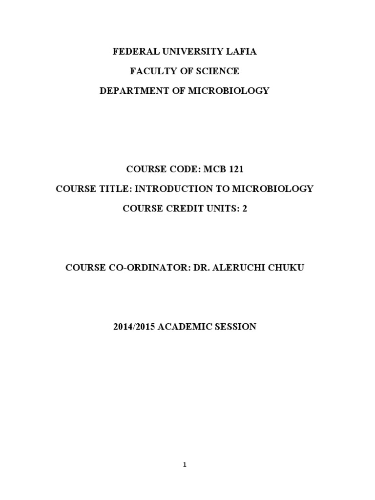 MCB 121. Introduction To Microbiology | PDF | Microbiology | Bacteria