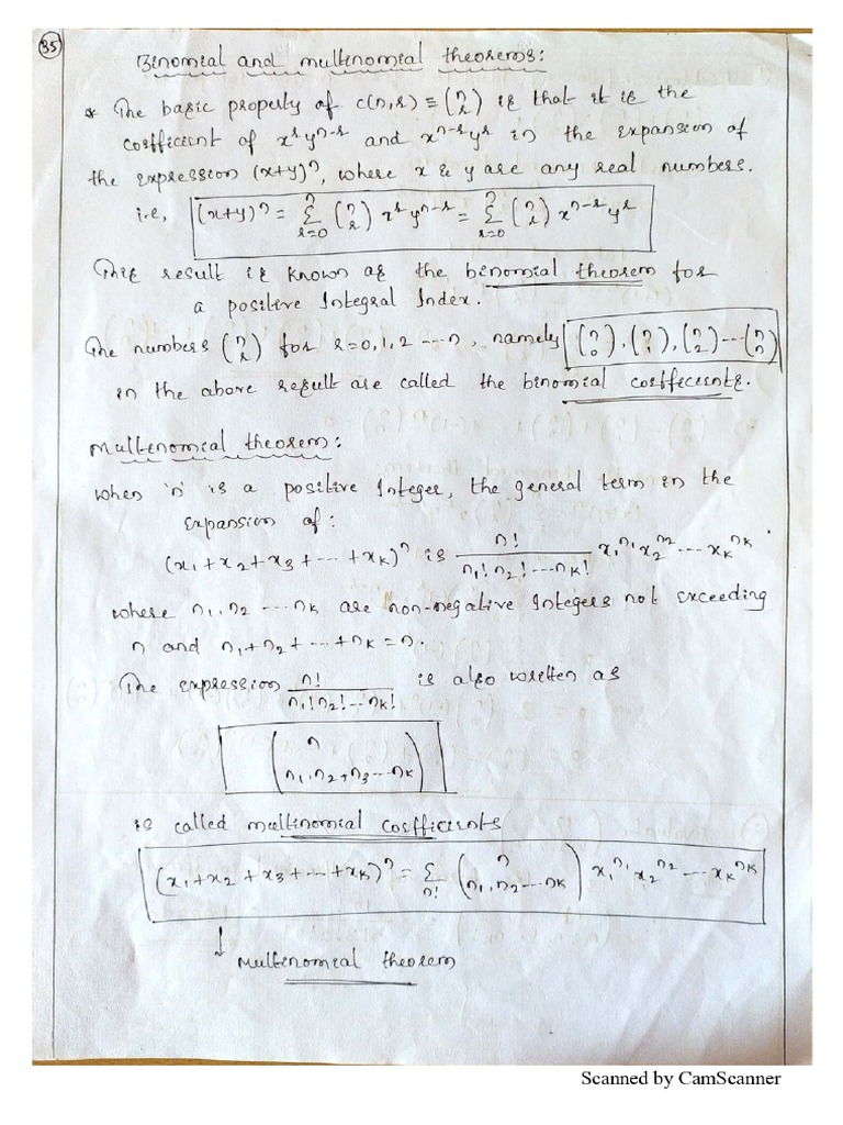 Binomial - Multinomial Theorem | PDF