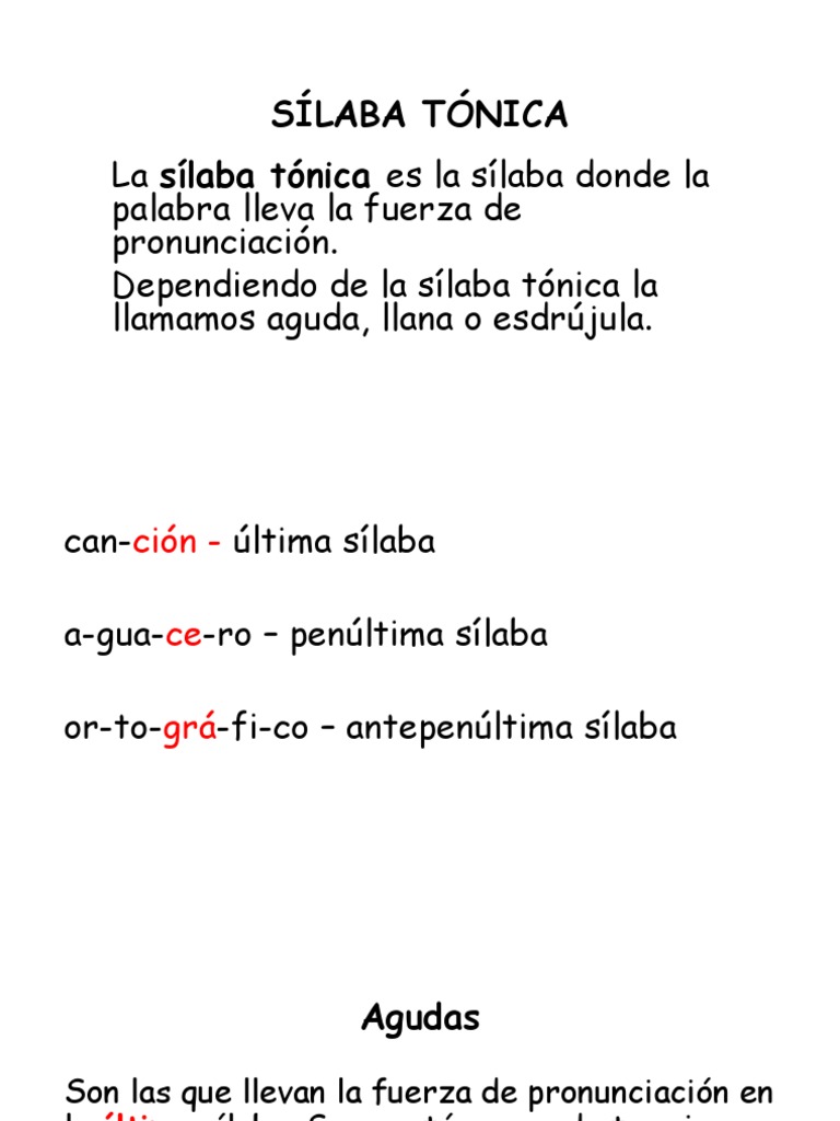 Sílaba Tónica: Tipos y Ejemplos | PDF