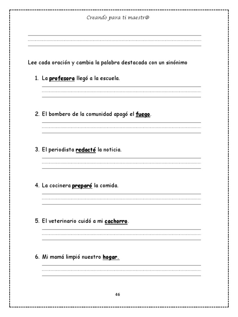 Actividad Sinónimos y Antónimos | PDF | Artes del Lenguaje y Comunicación