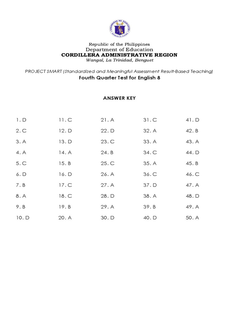 Key - q4 - English - 8 - Francis Peckley - Docx - Nover Keithley Mente | PDF