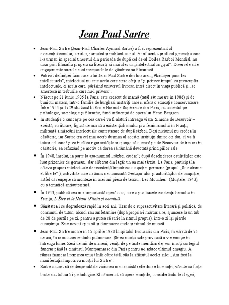 J P Sartre | PDF