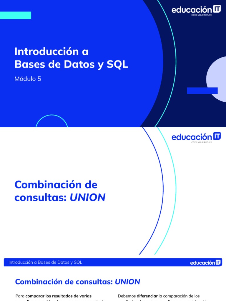 Introducción A Bases de Datos y SQL: Módulo 5 | PDF | SQL | Informática