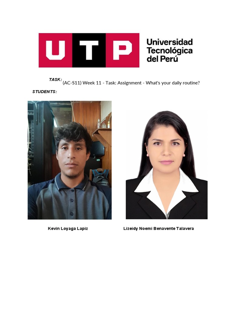 AC-S11 Week 11 Task Assignment What's Your Daily Routine | PDF