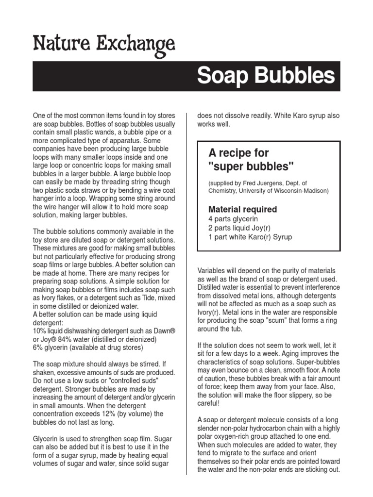 Soap Bubble | PDF | Soap | Liquids