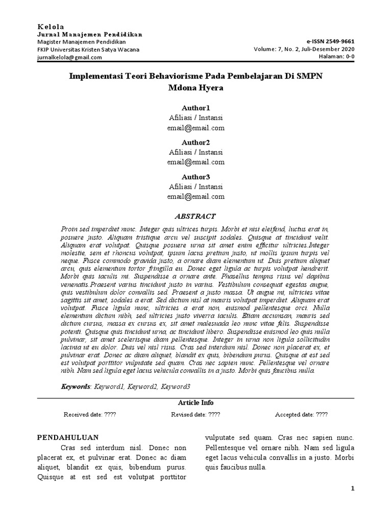 Kelola-Jurnal-Manajemen-Pendidikan (Template) | PDF