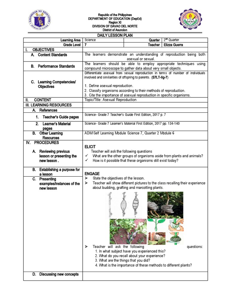 Lesson Plan: Reproduction | PDF | Reproduction | Cognitive Science