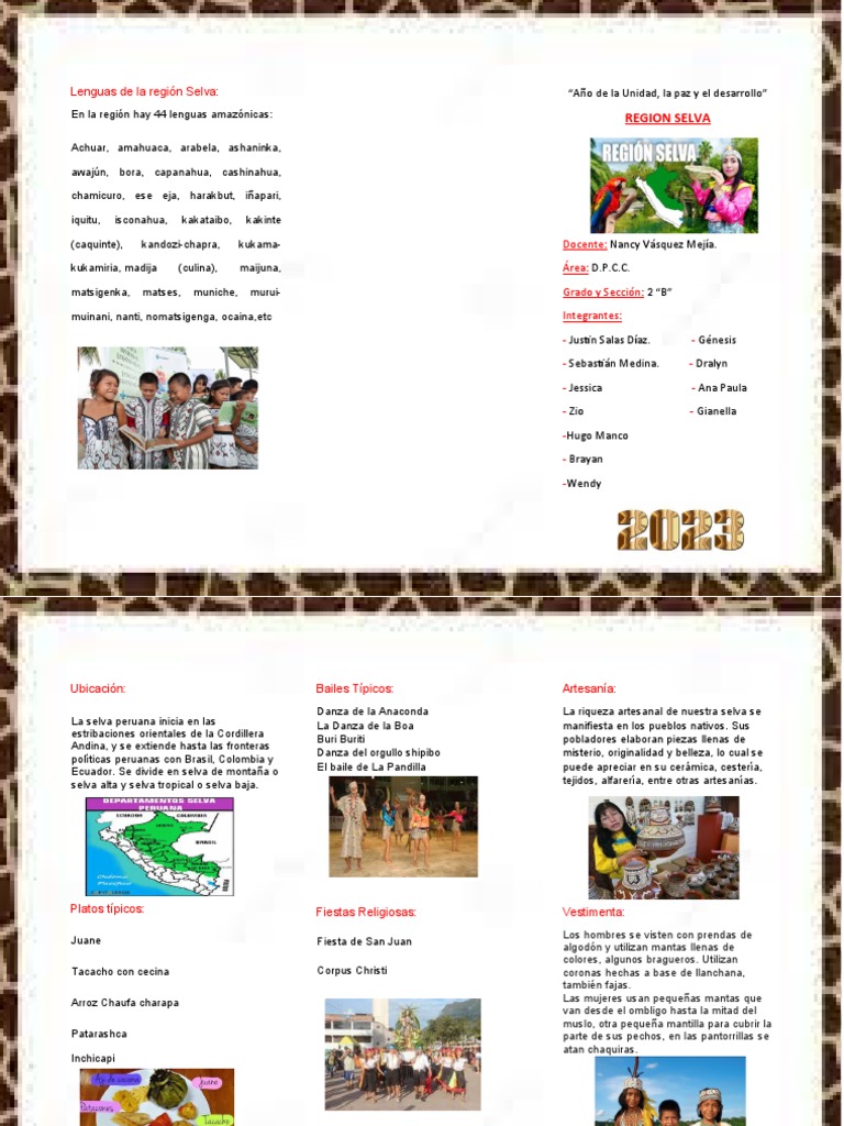 Triptico Selva | PDF | río Amazonas | Pueblos Indígenas de las Américas