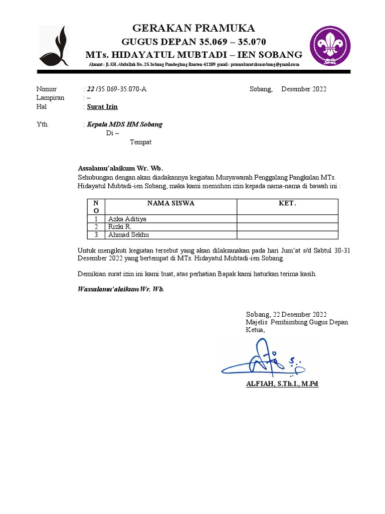 Surat Izin MDS | PDF