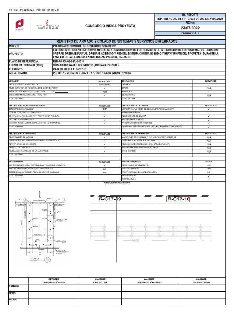 Consorcio Indisa-Proyecta: IDP-R2B-P6-300-04-F-PTC-03-F01 REV.0 | PDF | Hormigón | Materiales de ...