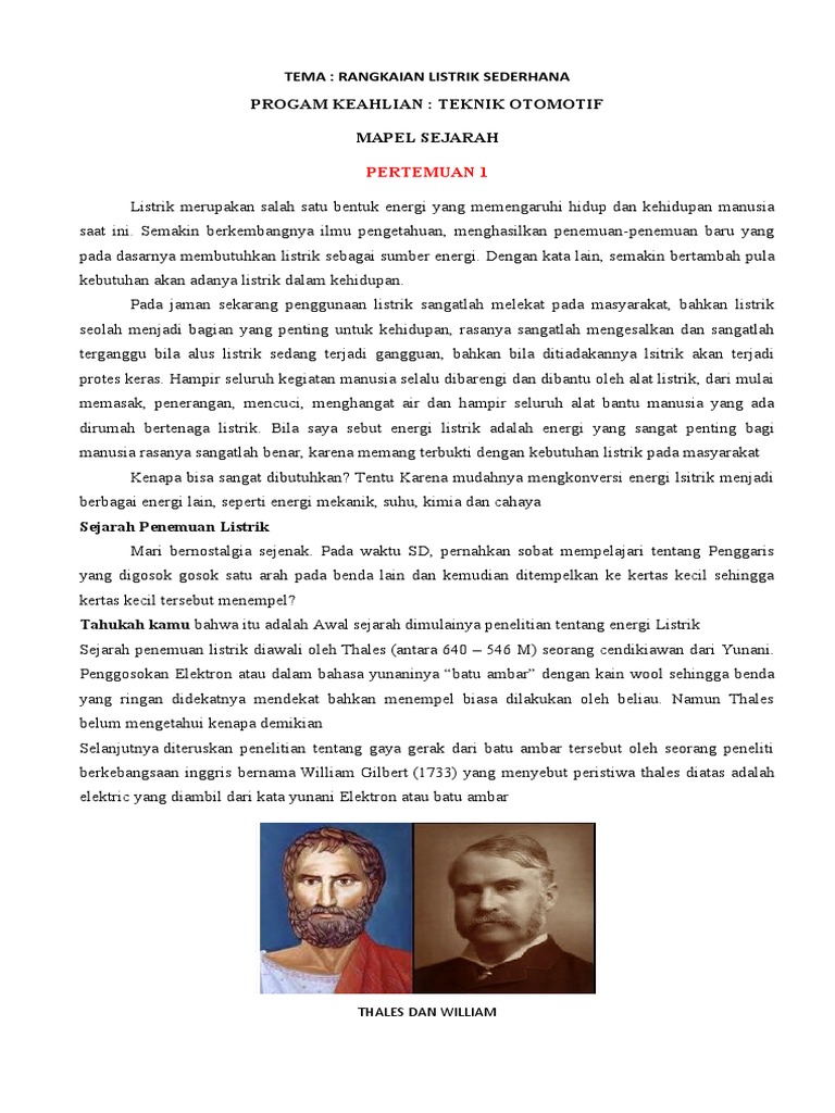 Sejarah Penemuan Listrik dan Perkembangannya | PDF | Dewasa Muda