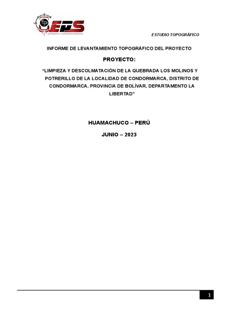 Río Los Molinos - Informe de Levantamiento | PDF