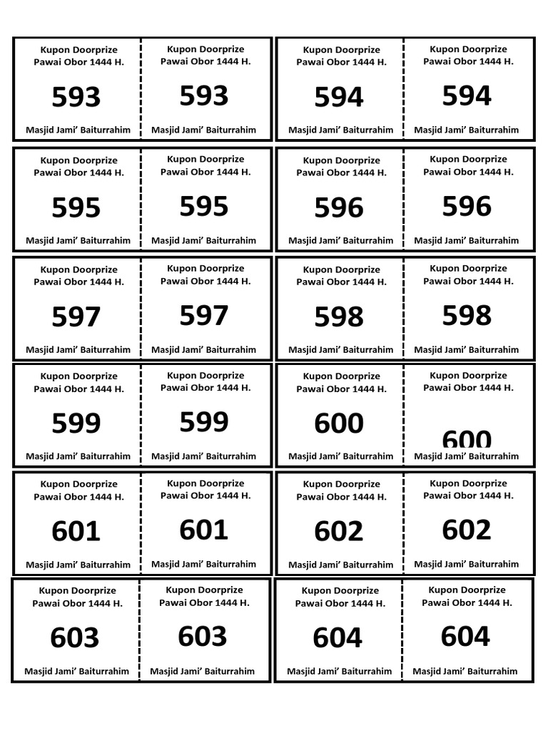 Kupon Doorprize Pawai Obor | PDF