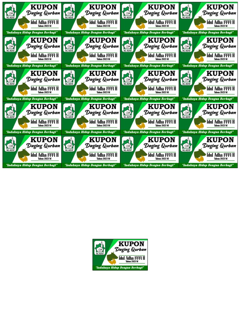 Kupon Daging Qurban Masjid Al Aziz | PDF