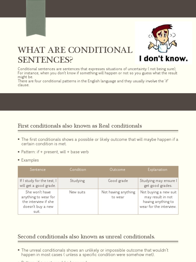 Real and Unreal Conditionals | PDF | Career & Growth | Language Arts ...