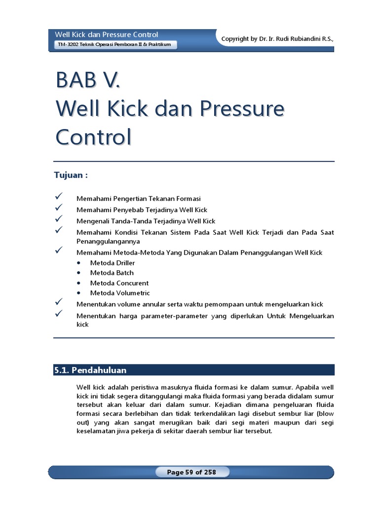 Bab 5 Well Kick Dan Pressure Control | PDF