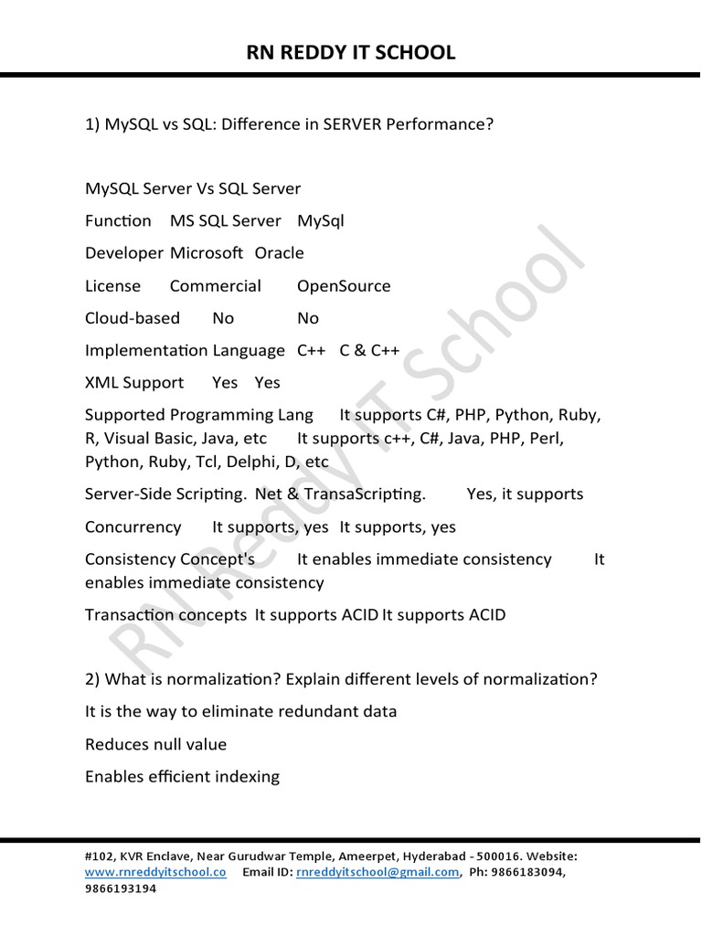 SQL Interview Questions | PDF | Databases | Database Index SQL Interview Questions | PDF | Databases | Database Index