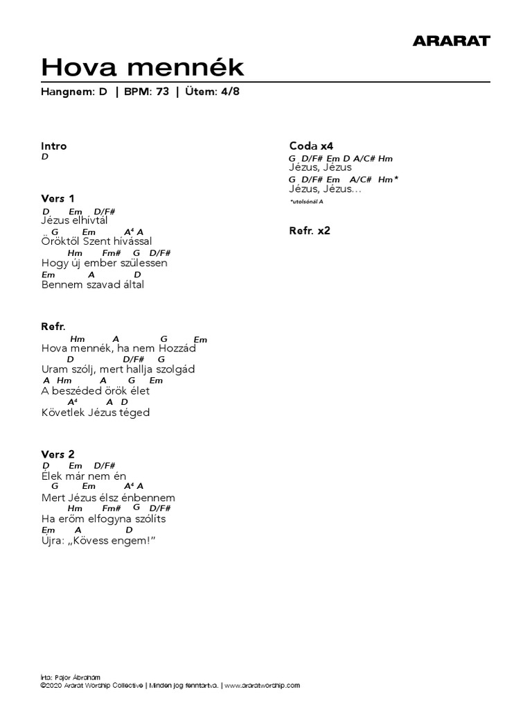 Hova Mennék - Ararat Worship - Chords | PDF