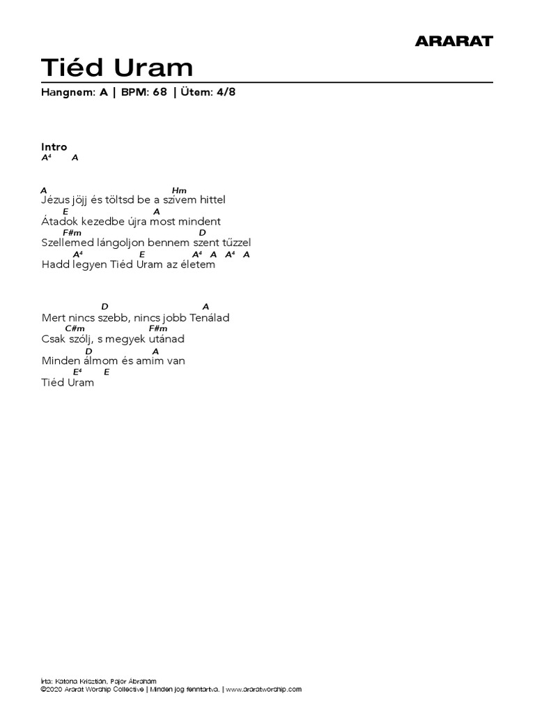 Tiéd Uram - Ararat Worship - Chords | PDF