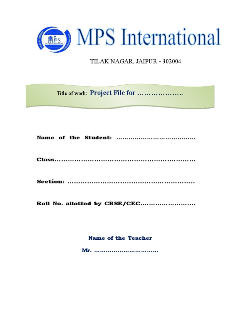 Project File - Common Pages (A4 Size) | PDF