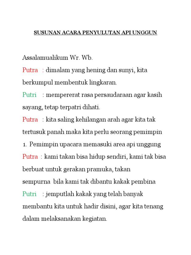 Acara Api Unggun Pramuka | PDF