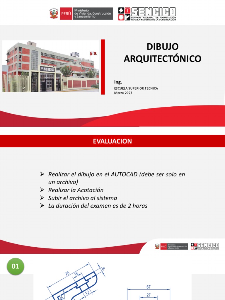 Evaluación Dibujo Arquitectónico SENCICO | PDF