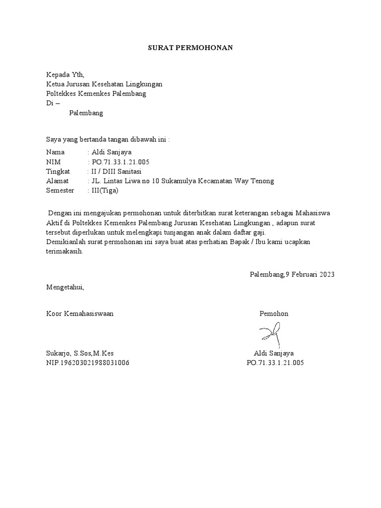 Surat Permohonan | PDF