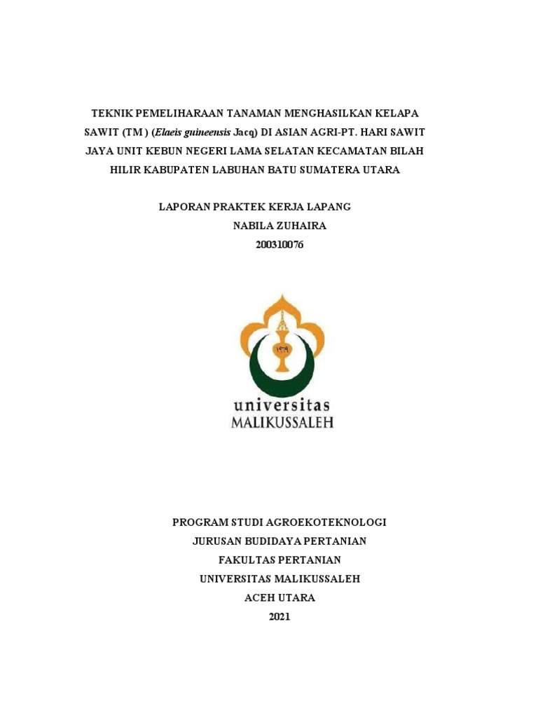 Teknik Pemeliharaan Tanaman Menghasilkan Kelapa Sawit | PDF | Teknologi ...