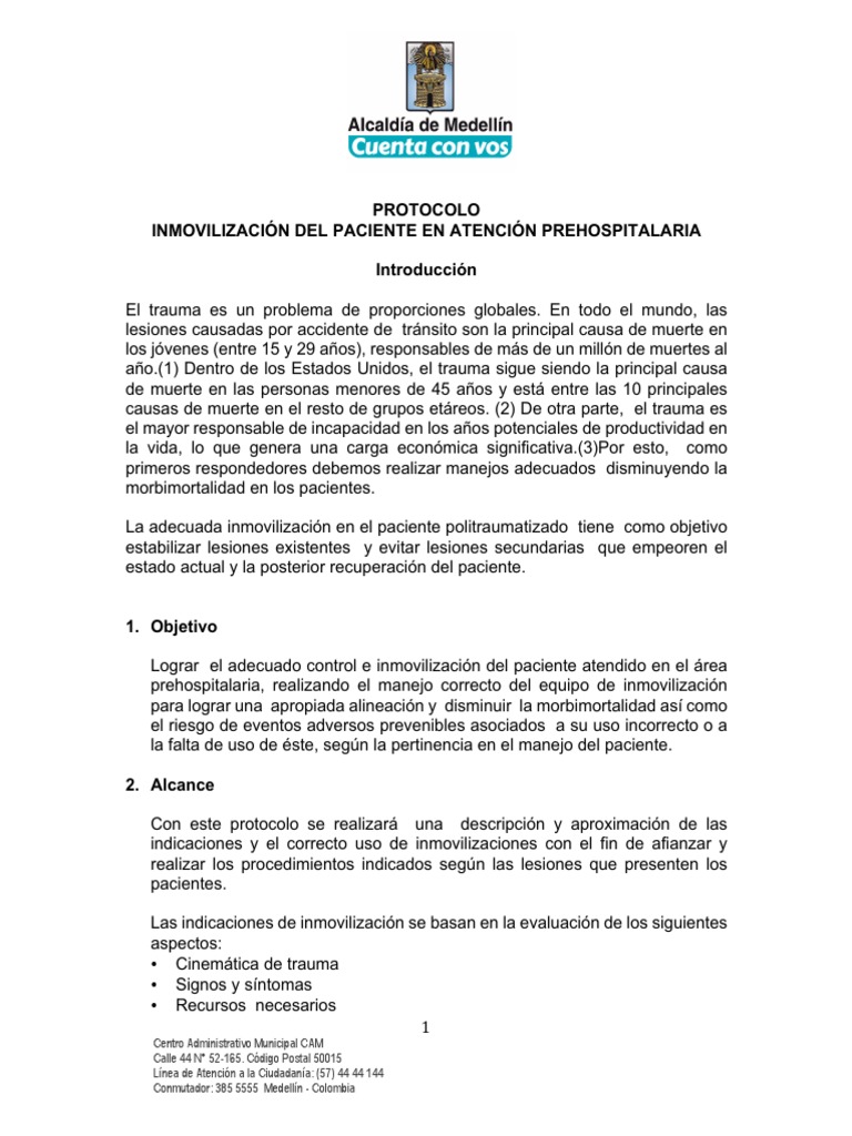 SSM Protocolo Inmovilización Del Paciente en Atención Prehospitalaria | PDF | Pelvis ...