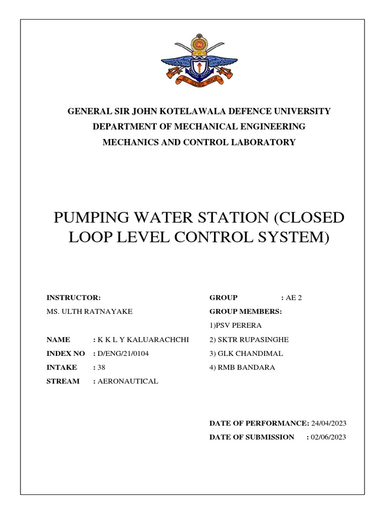 Lab Report | PDF | Control System | Control Theory