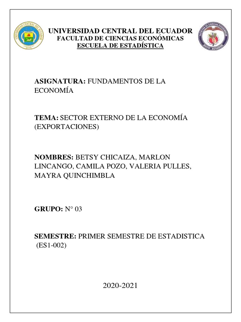 Grupo N°03 - Resumen - Exportaciones | PDF | Ecuador | Exportaciones