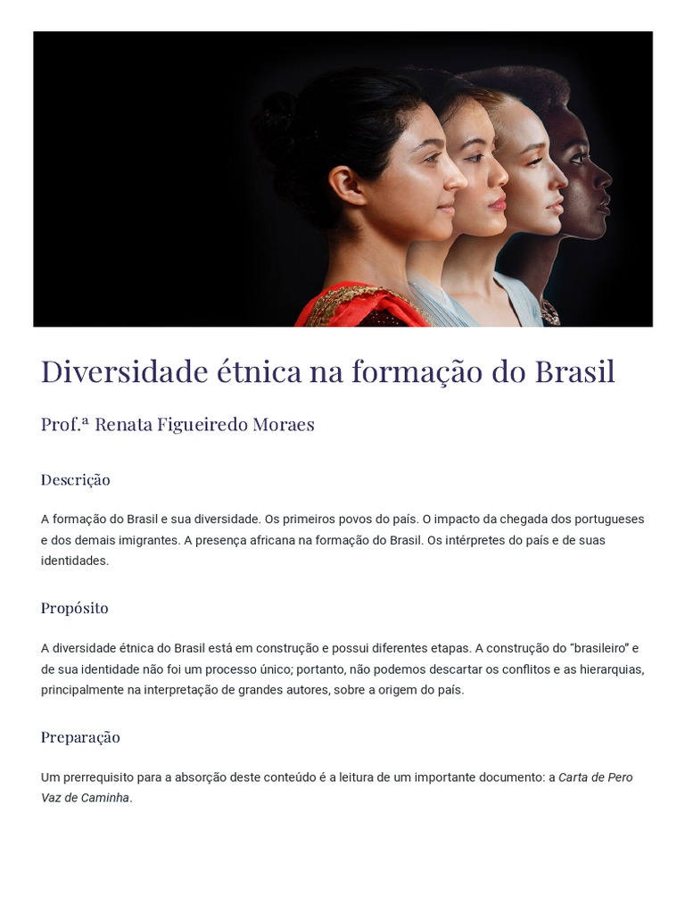 Diversidade Étnica Na Formação Do Brasil | PDF | Brasil | Escravidão