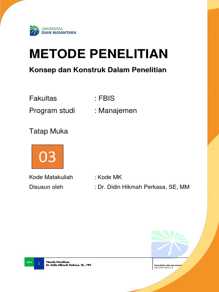 PDF Modul 2022 - Metlit - Konsep Dan Konstruk Penelitian | PDF
