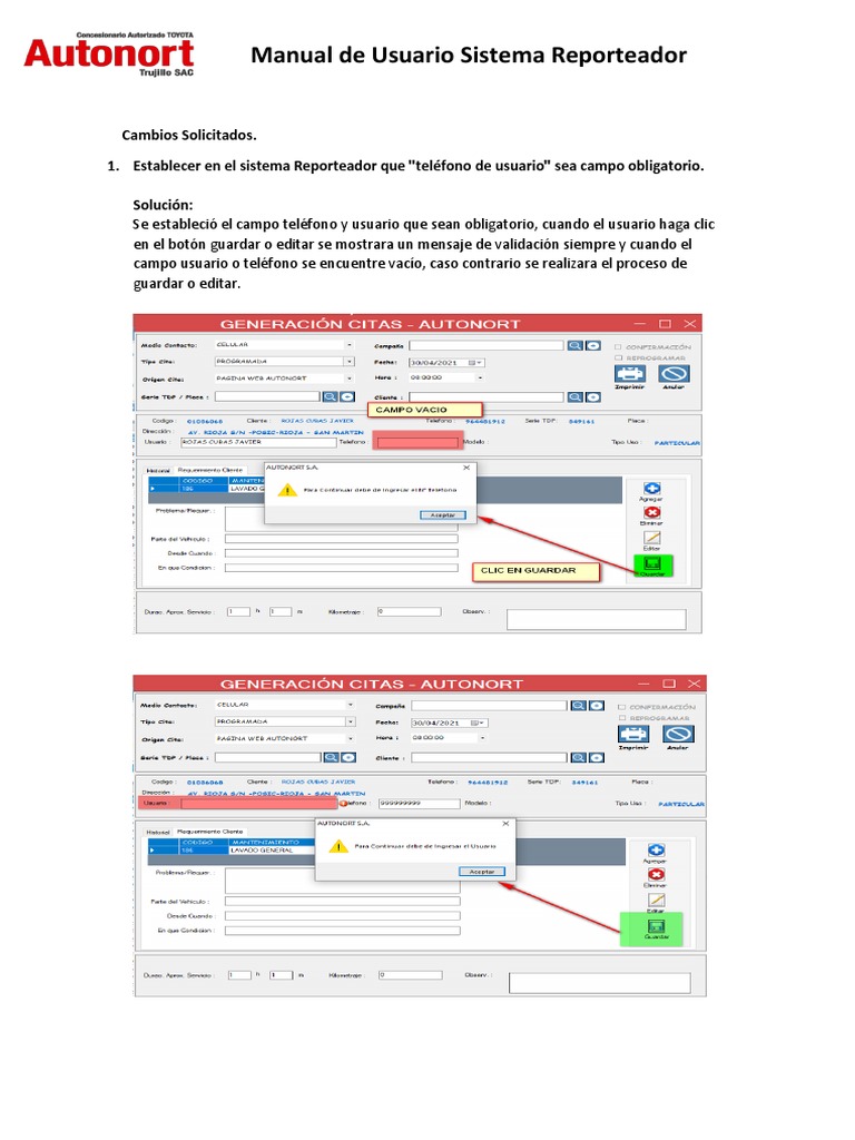 Manual de Cambios Reporteador SIG | PDF | Informática