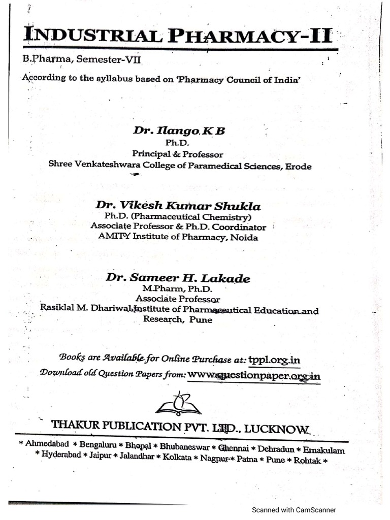 Industrial Pharmacy Book | PDF