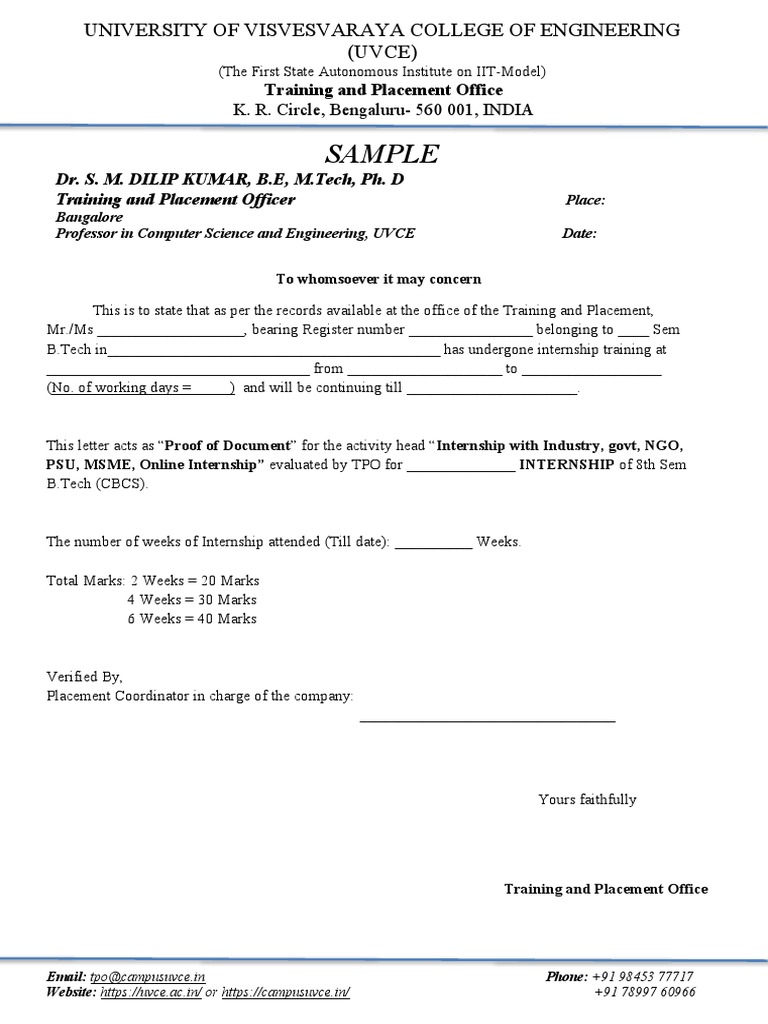 Internship Certificate Format | PDF | Science