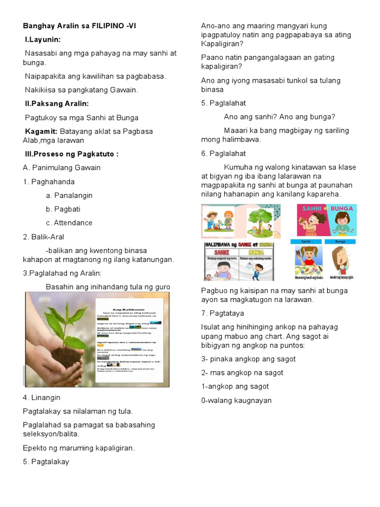 Banghay Aralin Sa FILIPINO 4demo | PDF