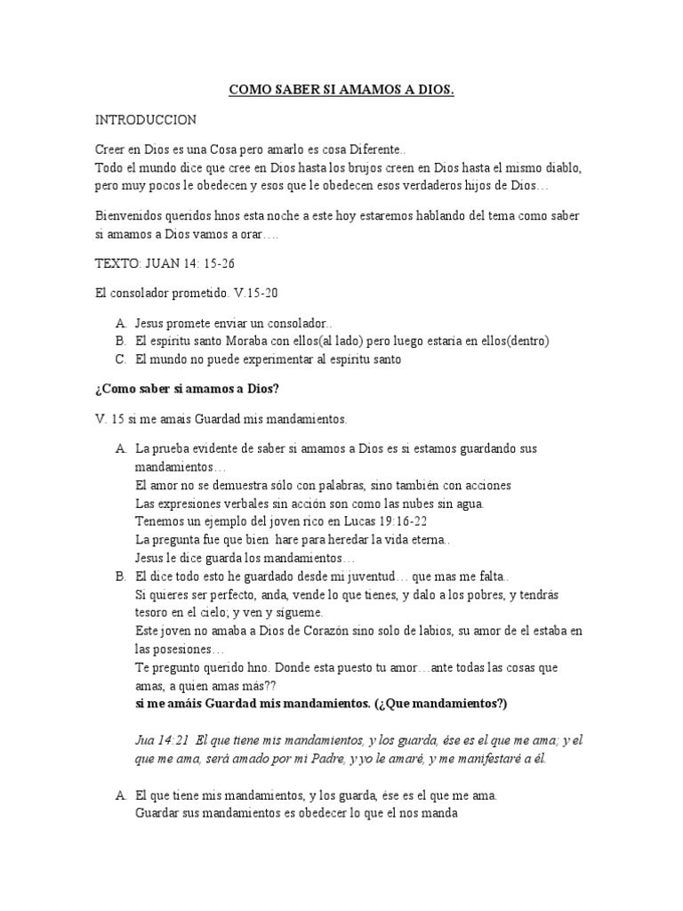 Como Saber Si Amamos A Dios | PDF | Amor | Dios