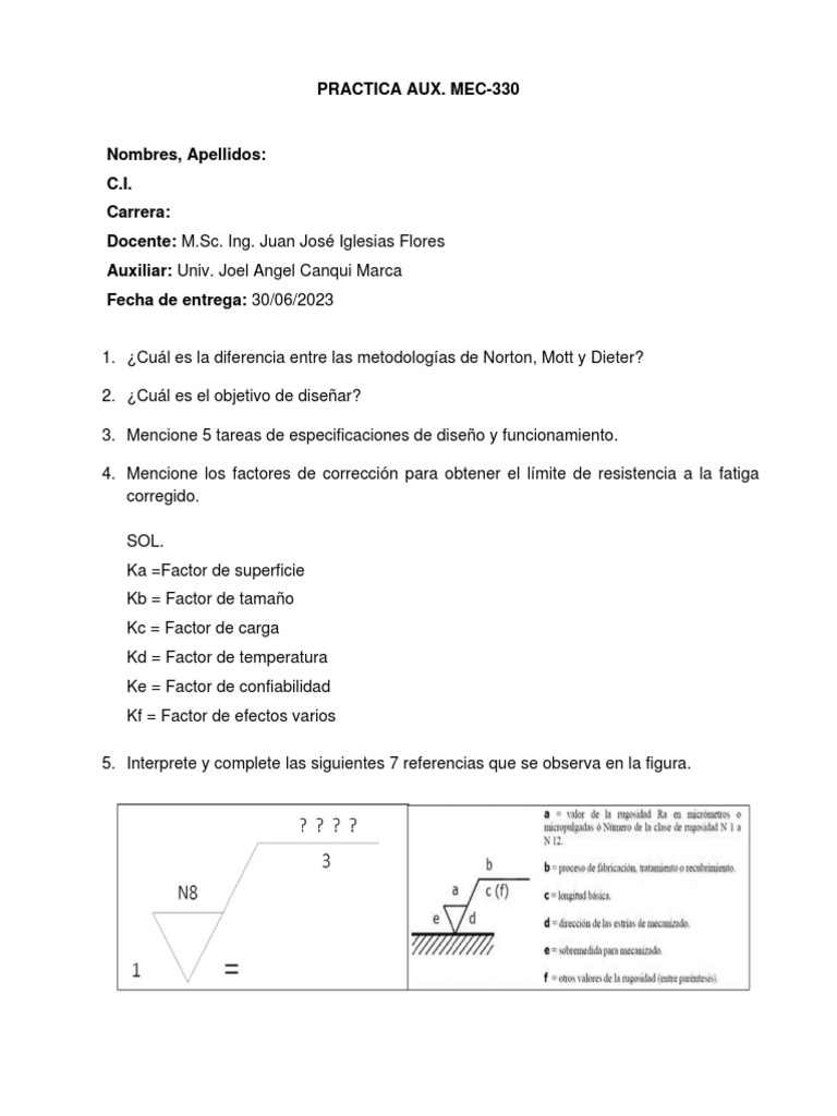 Practica Aux. Mec-330 Sol | PDF | Ingeniería mecánica | Física Aplicada e Interdisciplinaria