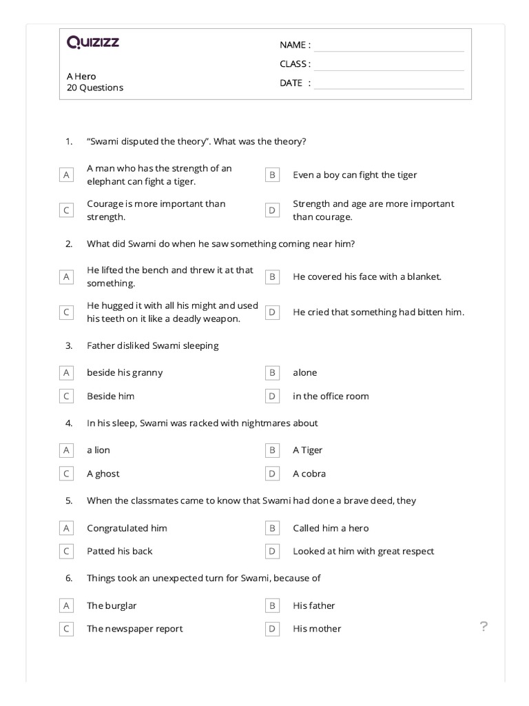 A Hero Quiz | PDF