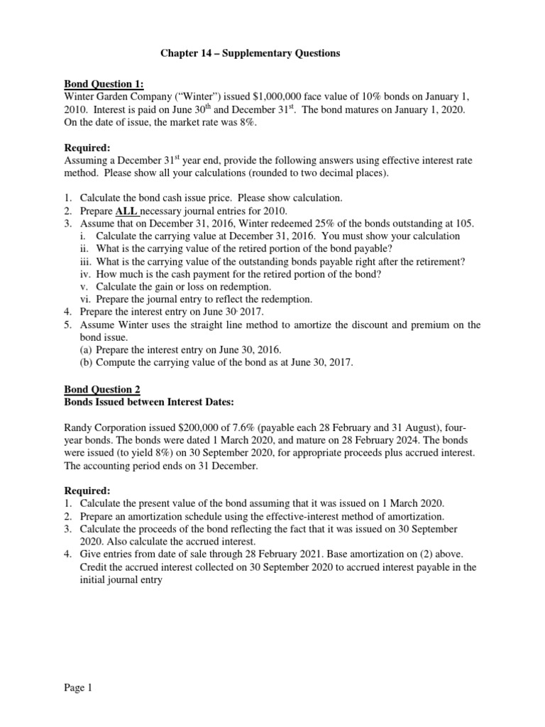 Chapter 14 - Supplementary Question | PDF