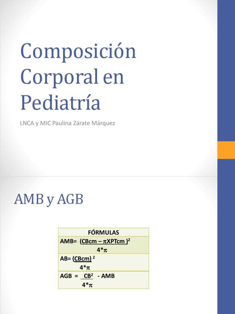 Composición Corporal en Pediatría UIA | PDF | Metrología | Forma del cuerpo