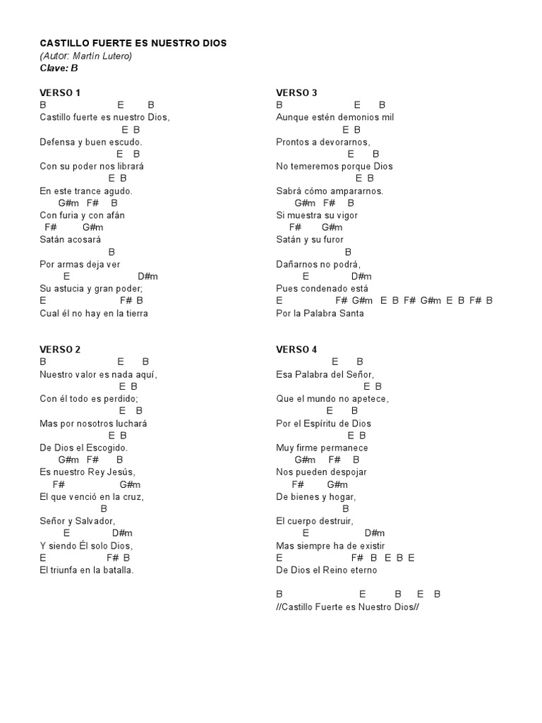 Himno "Castillo Fuerte" de Lutero | PDF