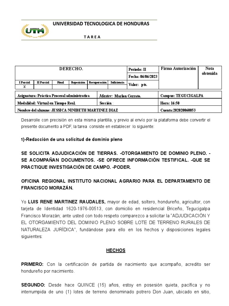 Tarea 4 Guia Examen Proc. Admtv - Uth | PDF | Honduras | Ley procesal