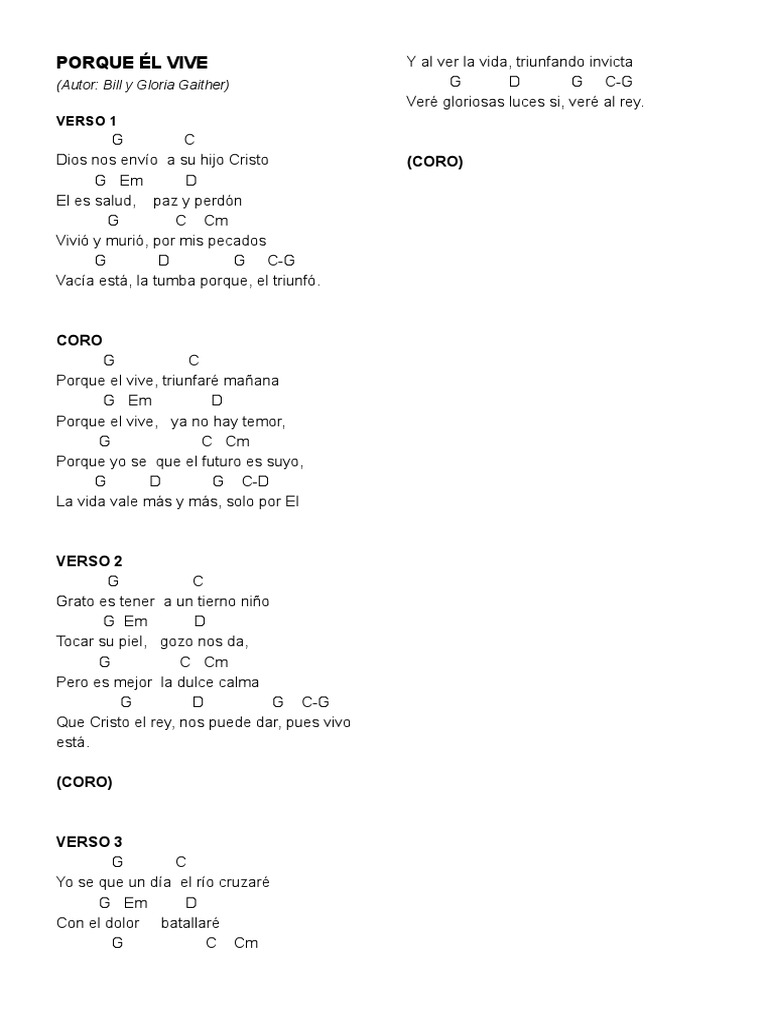 92.porque Él Vive (Acordes) | PDF