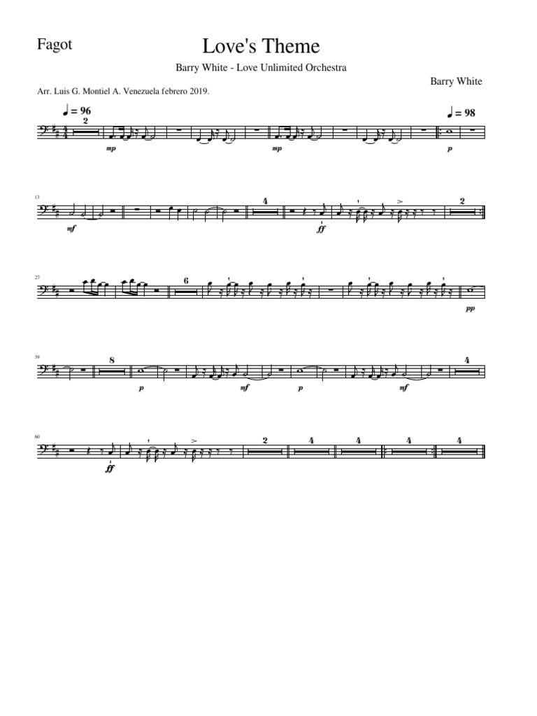 Loves Theme. Barry White-Fagot | PDF
