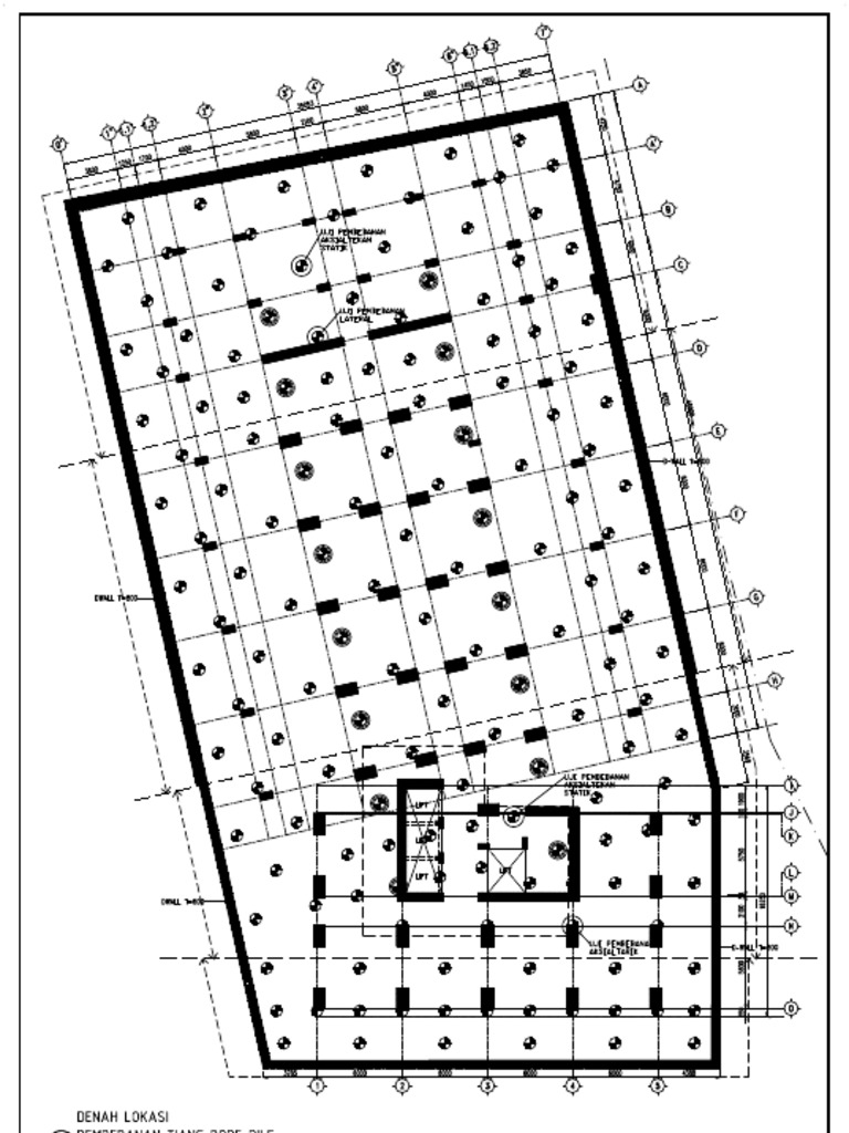 03.denah Lokasi Pembebanan Tiang Bore Pile | PDF