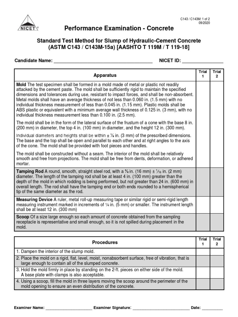 Astm - c143 c143m 15a | PDF | Concrete | Lift (Force)